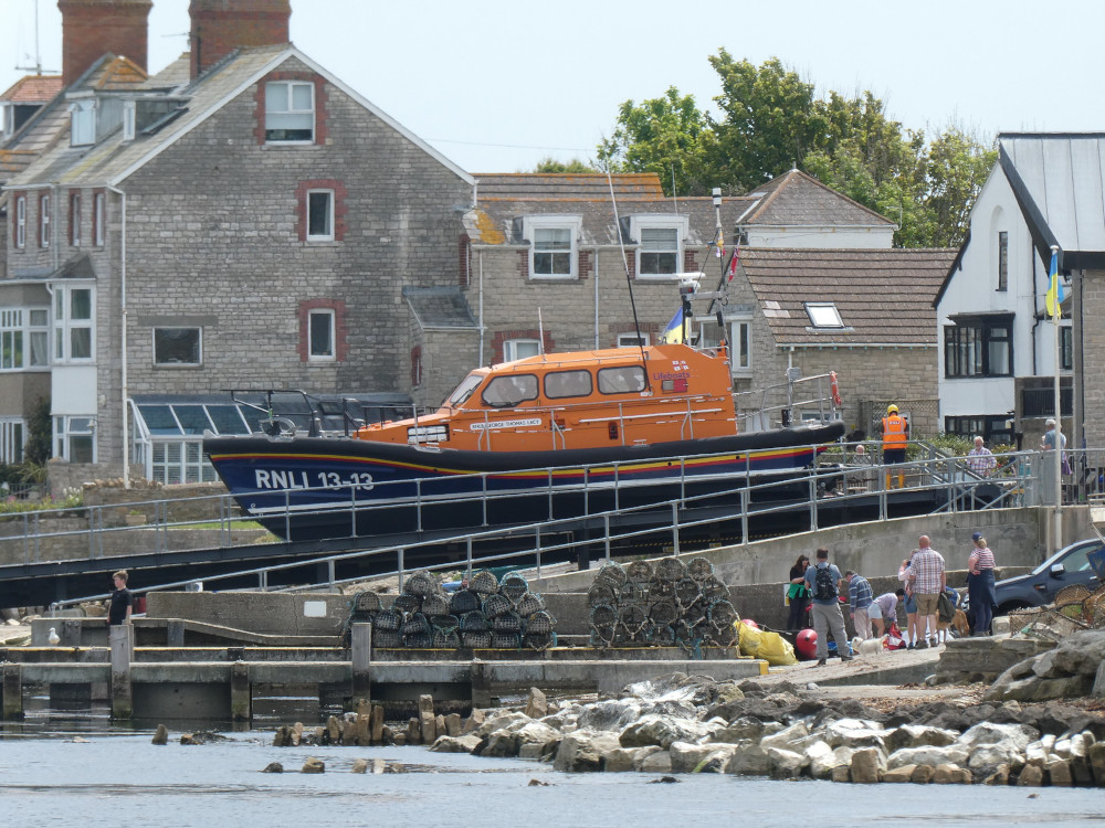 A Shannon-class lifeboat on the slipway outside the boathouse in ...